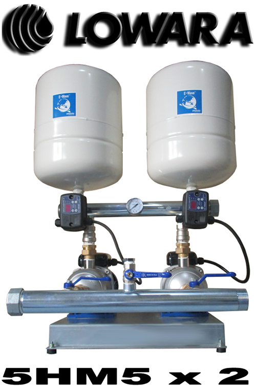 Gruppo gemellare a 2 elettropompe multistadio silenziose Lowara 5HM5 - HP1,20x2 - Funzionamento ...